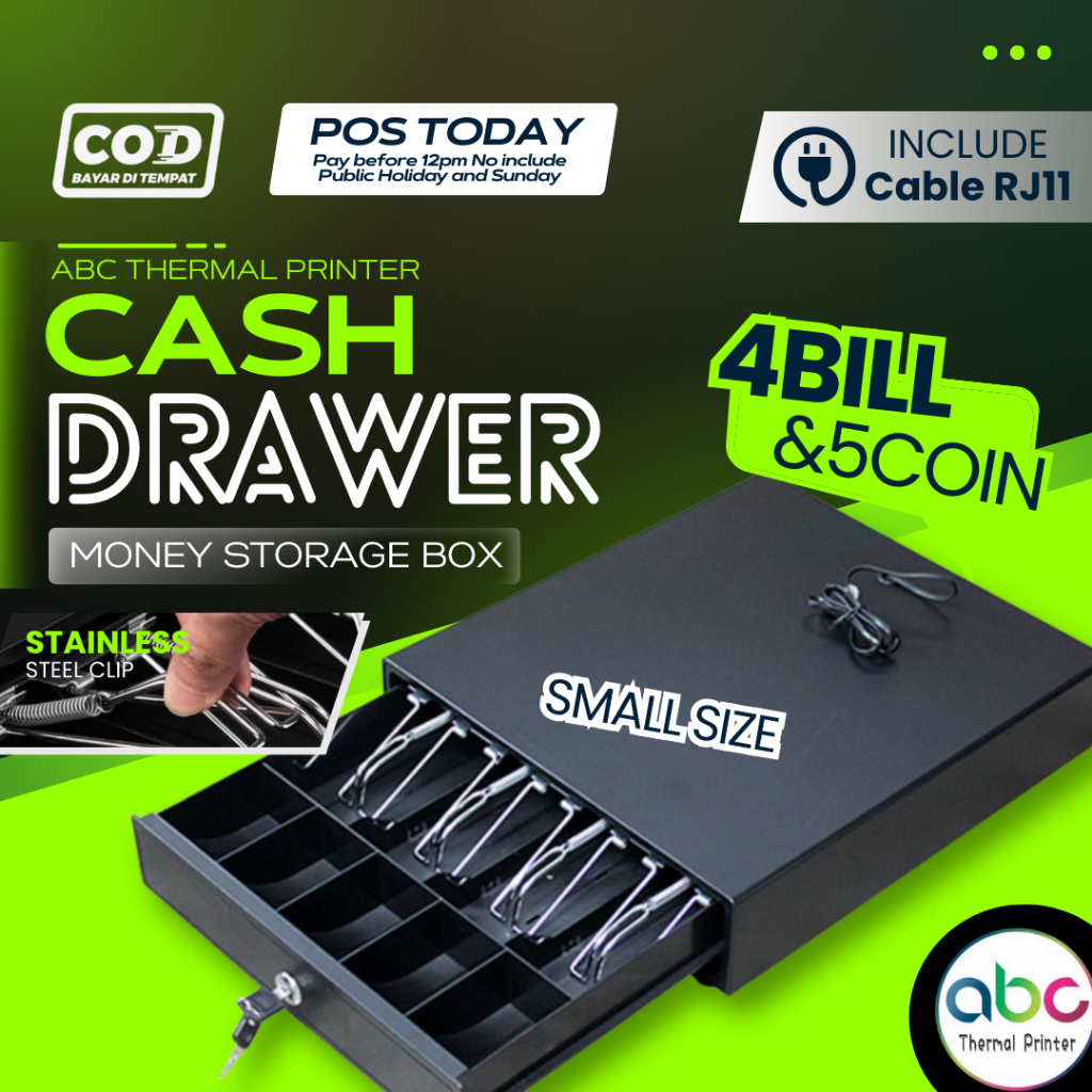 CD330 - Cash Drawer 4Bill&5Coin Cash Box With Key Lock Money Tray Cash ...