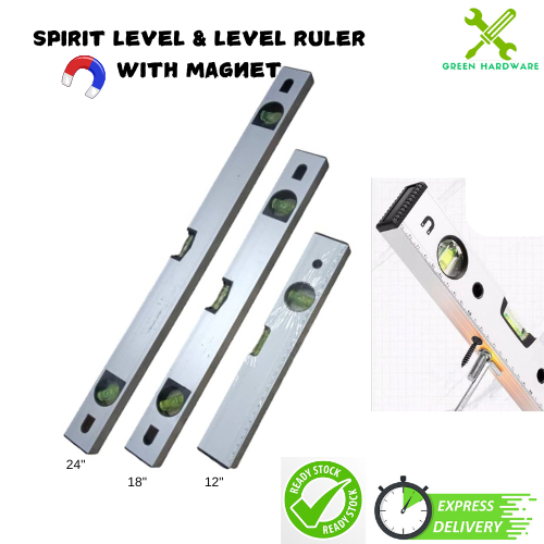 Magnetic Spirit Level Water Level Ruler Timbang Air Magnet Measuring ...