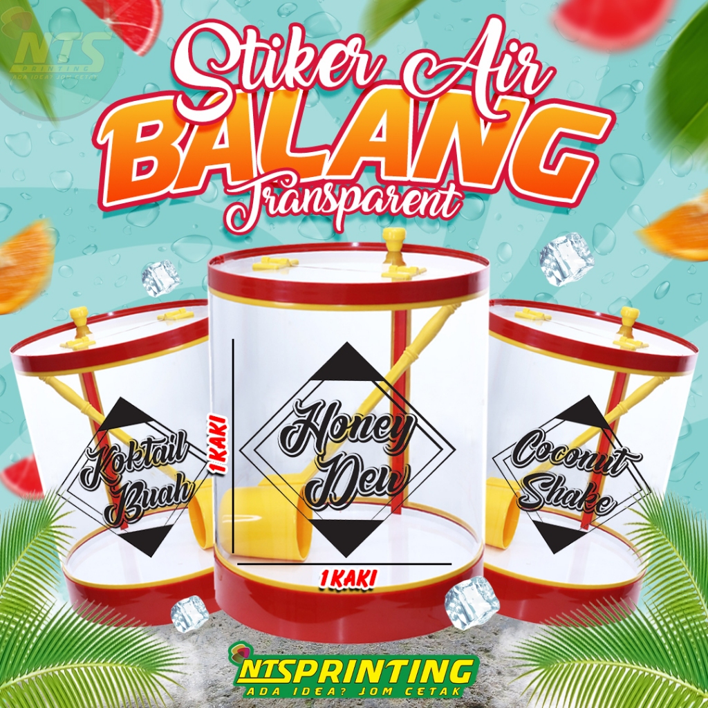 🔥HOT🔥 Sticker Air Balang Transparent Kalis Air - Aesthetic / Simple ...