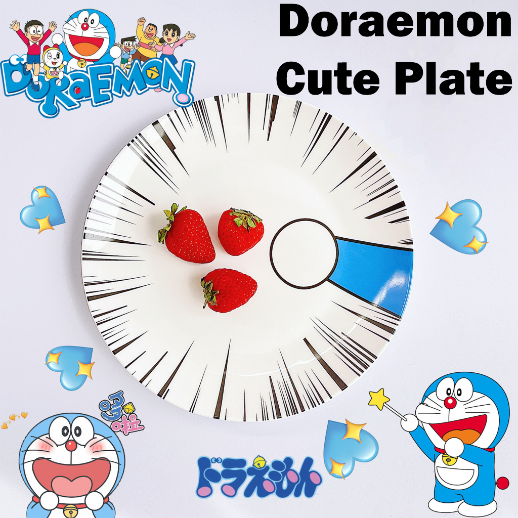 Doraemon Stretch Out Round Hand Plate Cute Creative Blue Fat Man ...