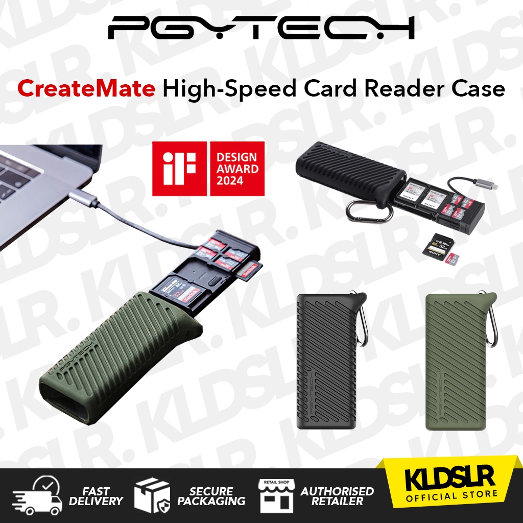 PGYTECH CreateMate High-speed Card Reader Case (Classic Black / Moss ...