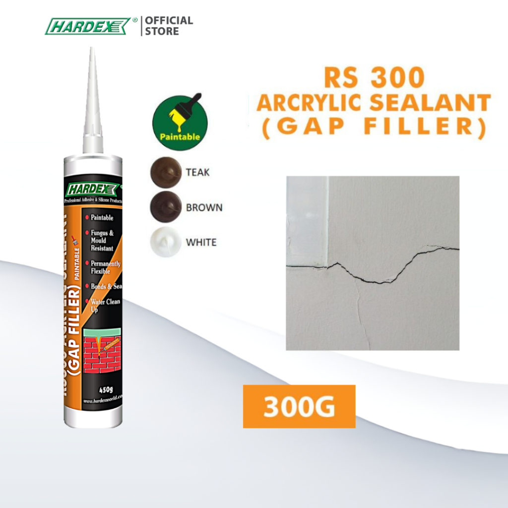 HARDEX Acrylic Sealant Gap Filler - 300g (RS300) | Shopee Malaysia