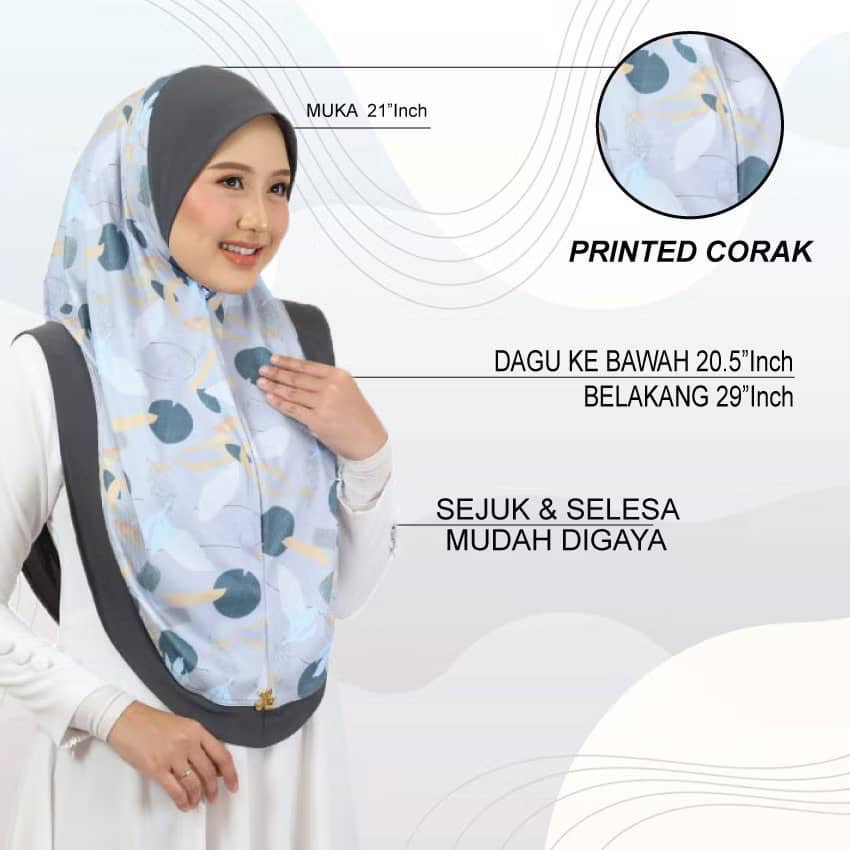 Tudung Sarung Devilia Printed |Cotton Ribbed | Awning scuba |Corak Baru ...