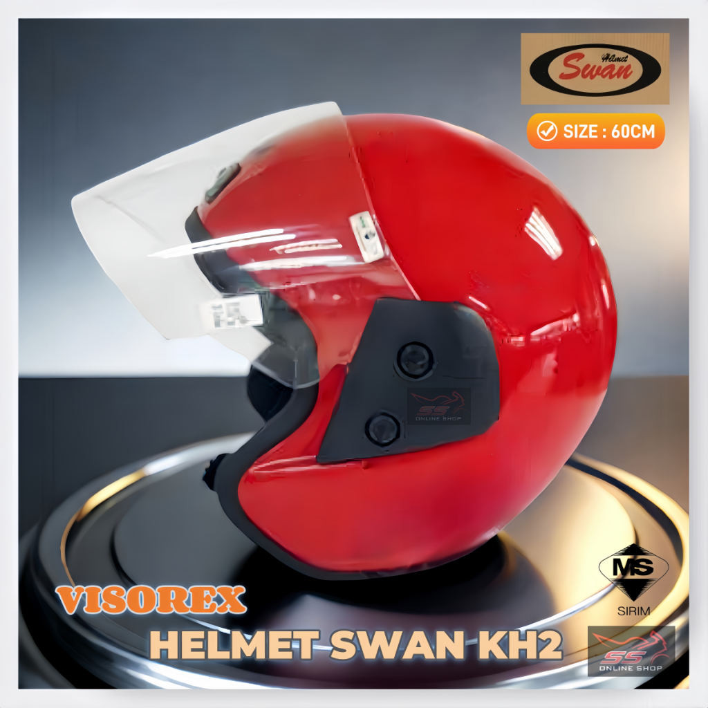 TOPI KELEDAR MOTOSIKAL HELMET SWAN S2 VISOREX WITH SIRIM ORIGINAL ...