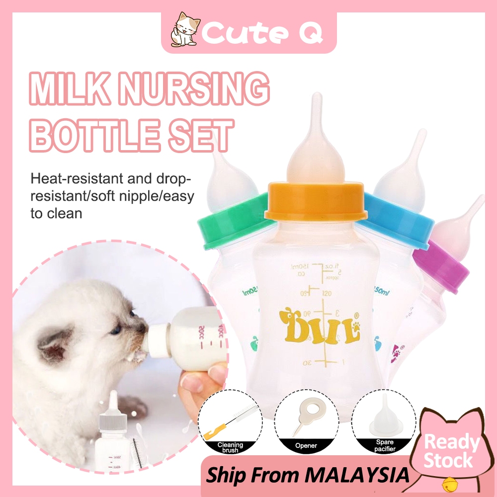 Cute Q Botol susu kucing anak kucing kitten milk feeder botol susu anak ...