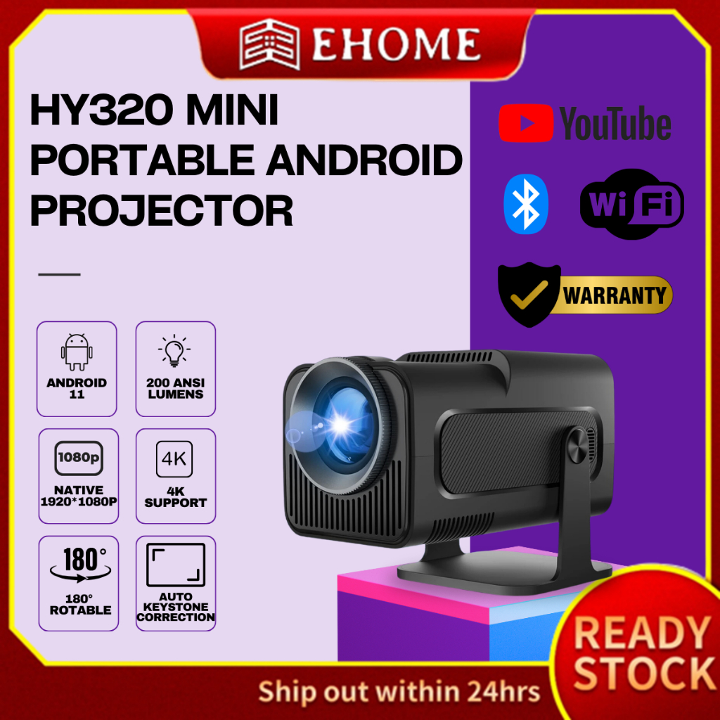 NEXGEN Portable Projector HY320/N320 Mini Android 11 1080P 4K Projector ...