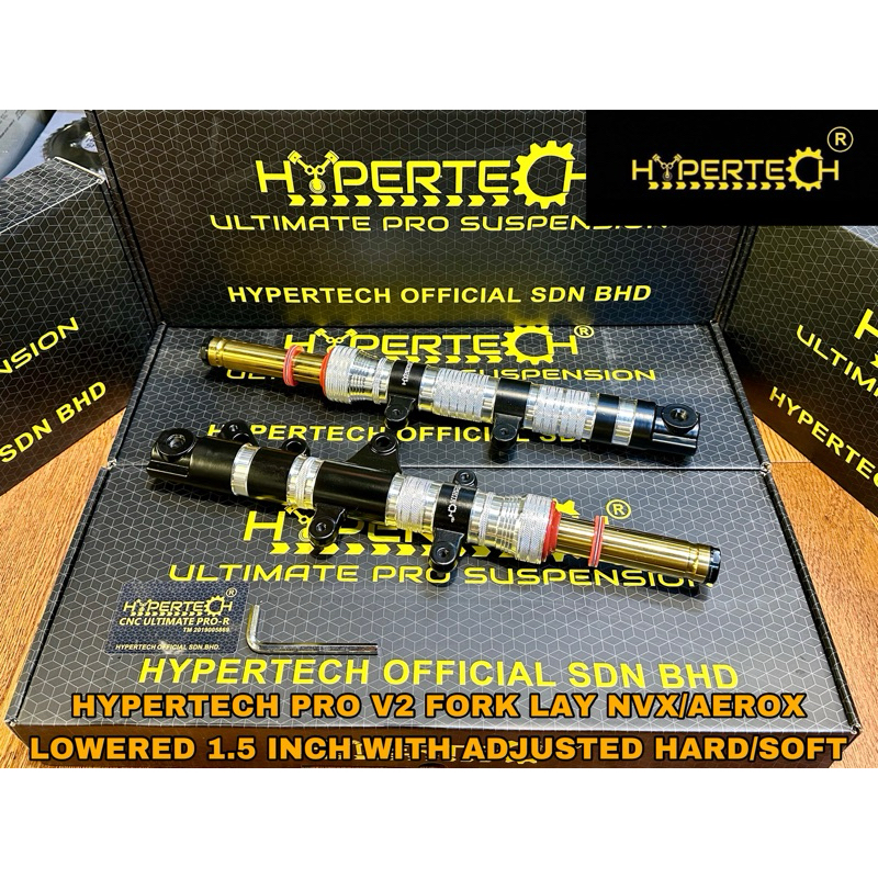 HYPERTECH ULTIMATE PROV2 FORK LAY NVX/AEROX LOWER 1.5 INCH WITH LOAD ADJUSTED HARD/SOFT | Shopee ...