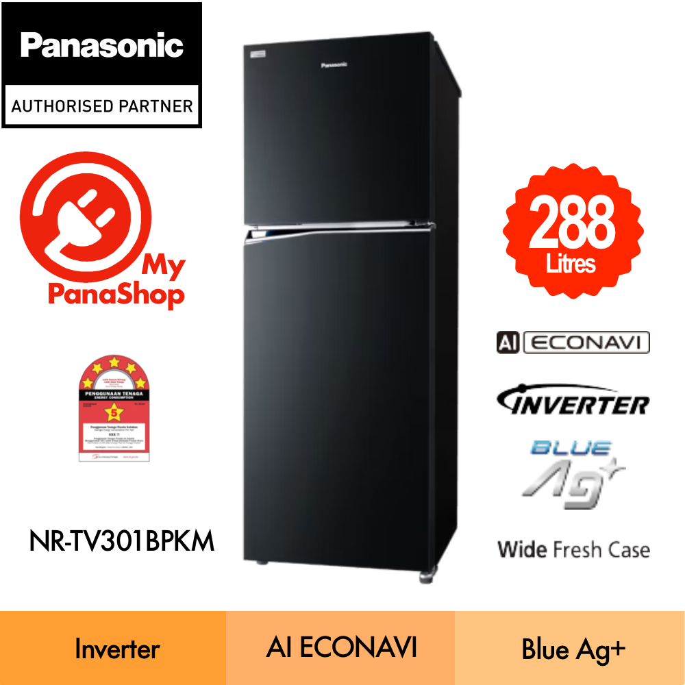 Panasonic Inverter Energy Saving 2-Door Top Freezer Refrigerator ( 288L ...