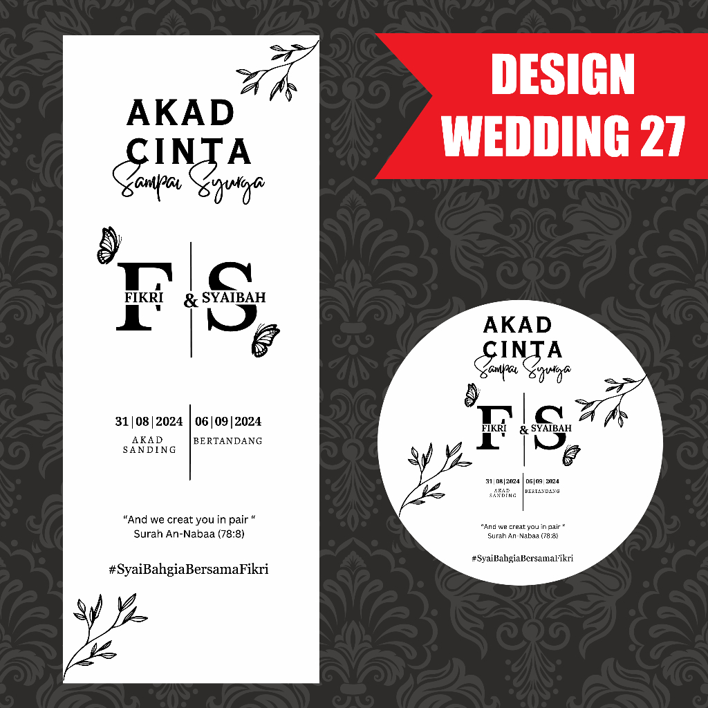 CUSTOM STICKER CERMIN ( STICKER SAHAJA ) UNTUK AQIQAH/WEDDING ...