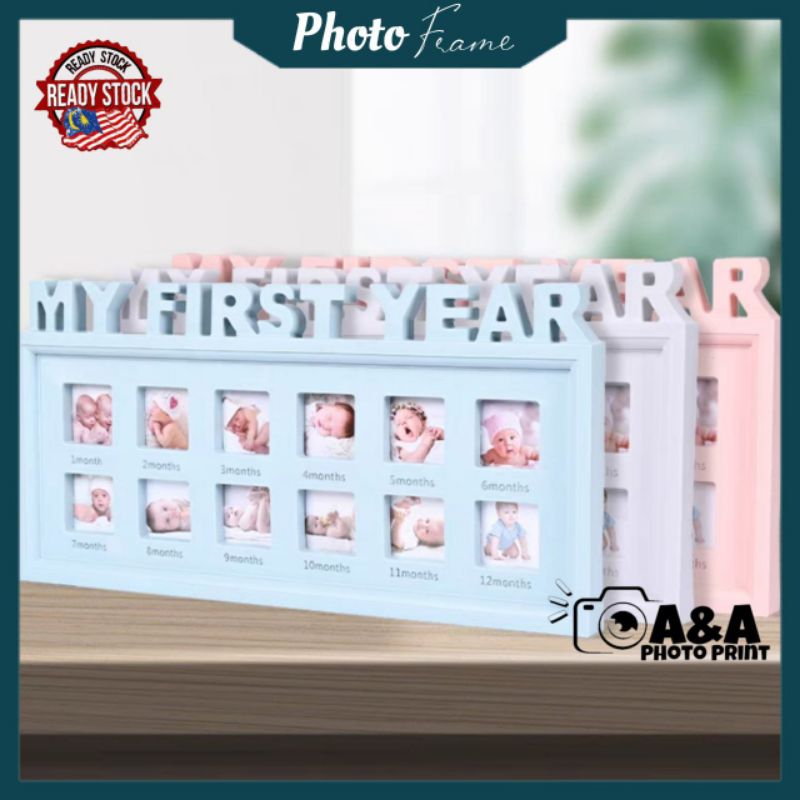 MY FIRST YEAR Photo Frame - Baby Photo Frame 12 Month 🎁 | Shopee Malaysia