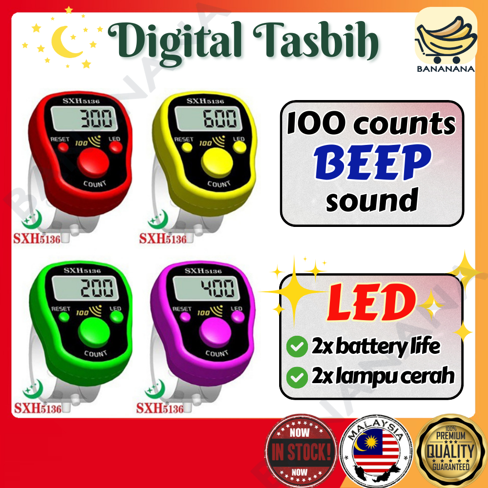 Digital Tasbih Beep Sound & Led Tally Counter Zikir Tasbih Digital ...