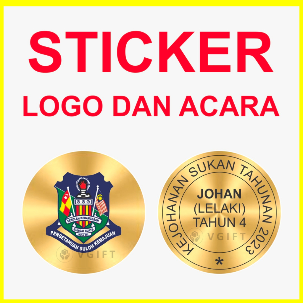 [KL SELLER] METAL Medal Both Side Sticker Medal Besi (Alloy) with ...