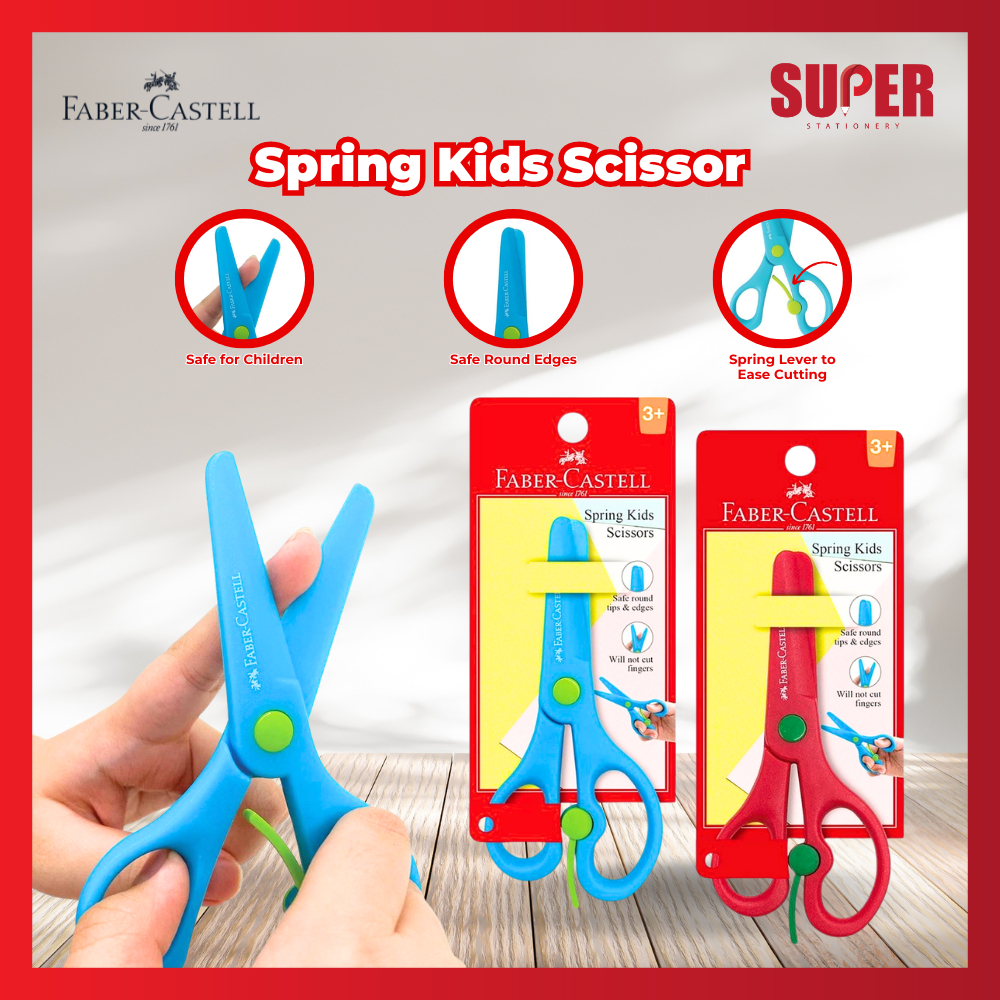 [Super Stationery] Faber Castell Spring Kids Scissor Student Scissor ...