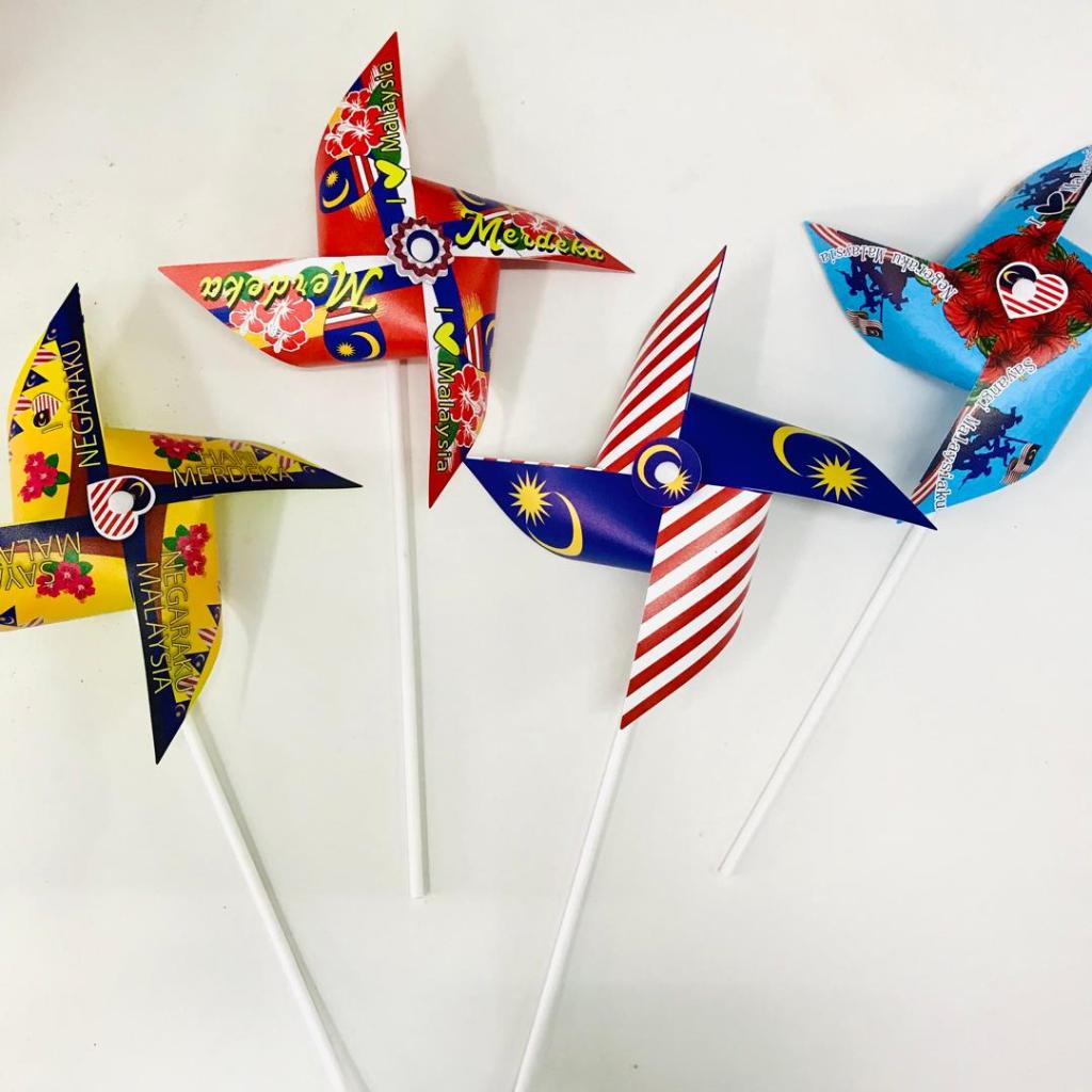 DIY Windmill Merdeka Small Windmill Outdoor Four-Angle Decoration For ...