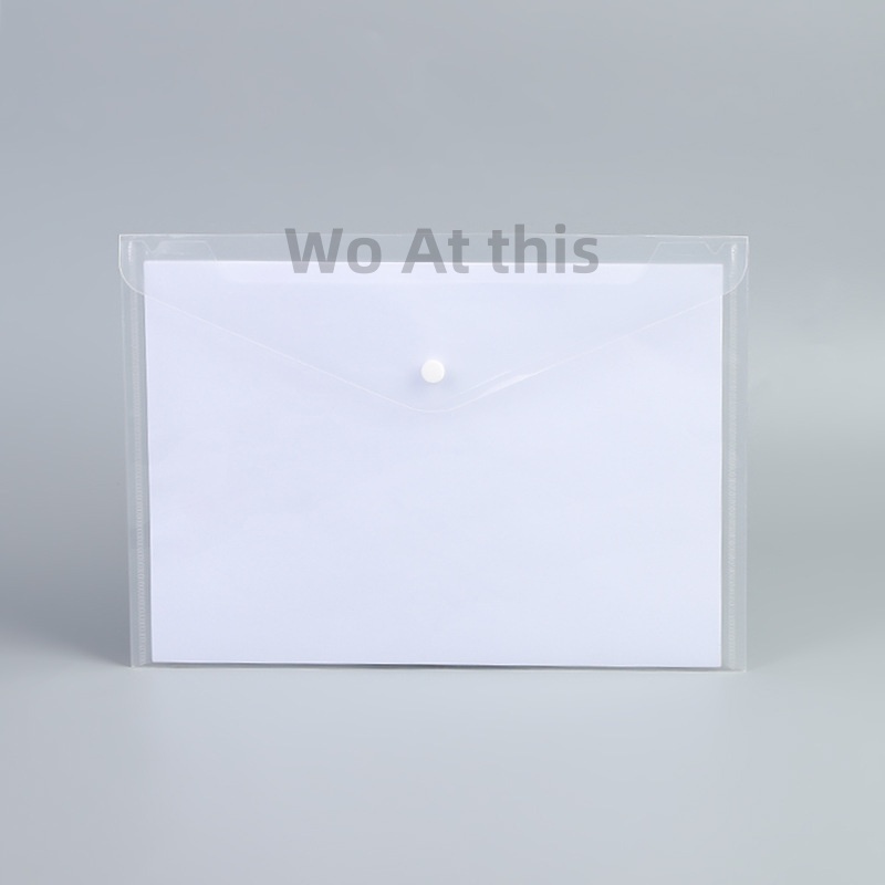 1PC A4 Thickened Transparent Button File Bag A4 Management file Folder ...