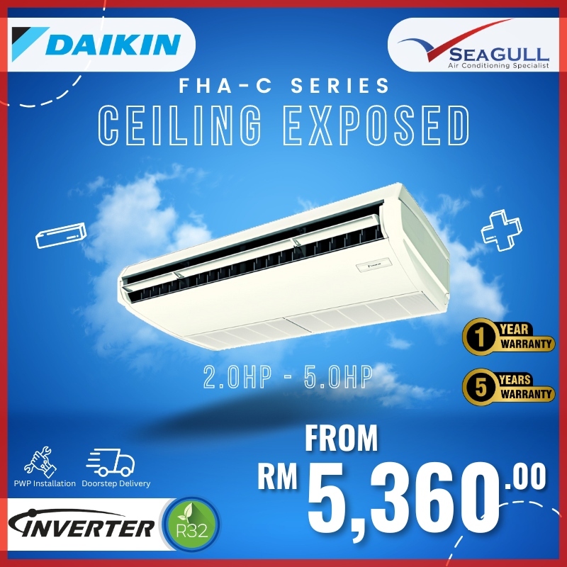 Daikin Ceiling Exposed FHA-C Series Inverter 2.0-5.0HP R32 | Shopee Malaysia