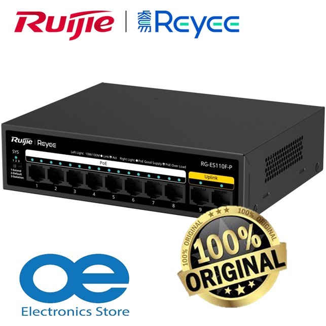 Ruijie Reyee RG-ES110F-P Network 10 Port With 8 x 10/100BASE-T PoE+ ...