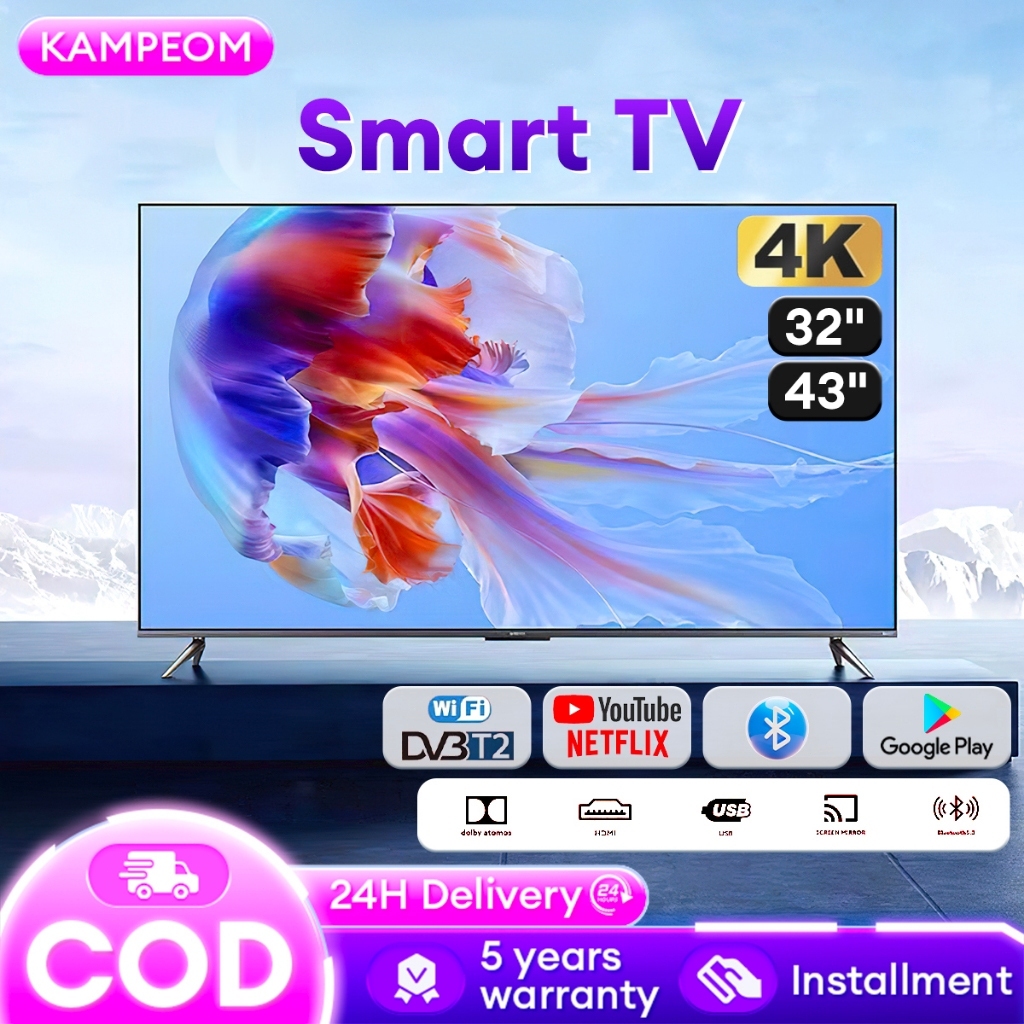 expose smart tv murah 4K Android 11.0 Smart TV 32 inch 43 inch LED ...