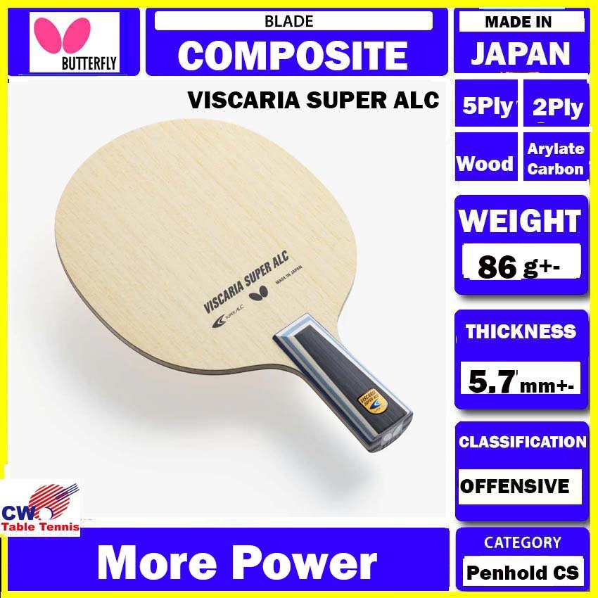 Butterfly Viscaria Super ALC - CS Penhold Table Tennis Blade Bat Paddle Ping Pong Kayu Super Alc ...