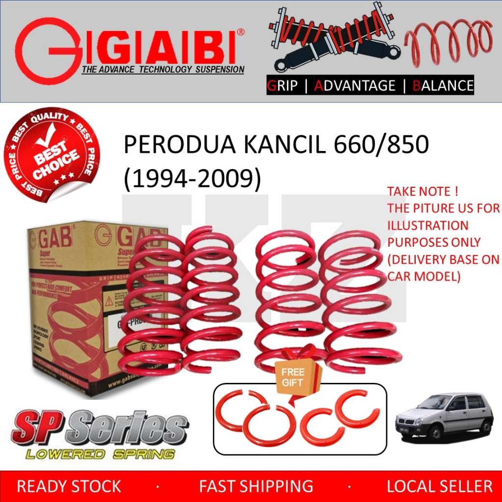ORIGINAL GAB BRAND SPORT SPRING SET WITH FOC - PERODUA KANCIL 660/850 ...