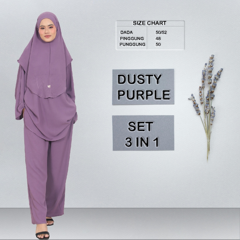 SET MUSLIMAH CASUAL 3 IN 1 FREE ( TUDUNG KHIMAR ) | Shopee Malaysia