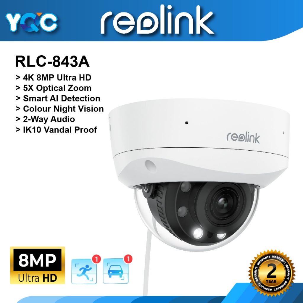 REOLINK RLC-843A 4K PoE Security Camera | IK10 Vandal Proof | 5X ...