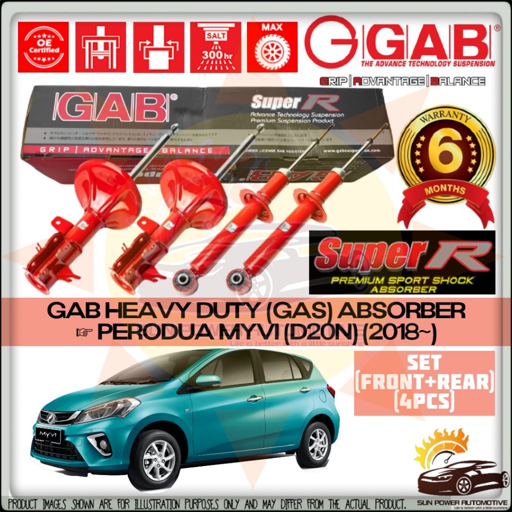 GAB SUPER R SPORT HEAVY DUTY Perodua Myvi D20 D20N 1.5 Gas Shock Strut ...