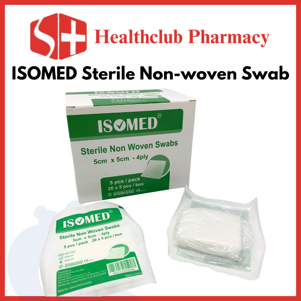 ISOMED Sterile Non Woven Swab 4 PLY 5cm/7.5cm/10cm (MDA Approved) (PKT ...