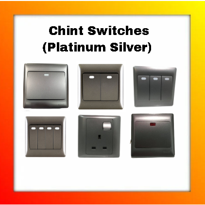 CHINT Switches & Socket Outlet (Platinum Silver) (1g1w/2g1w/3g1w/4g1w ...