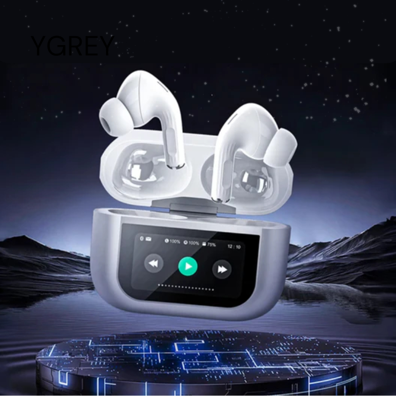 Headphone Bluetooth Smart Touch Screen Earbuds ANC+ENC Noise Cancelling ...
