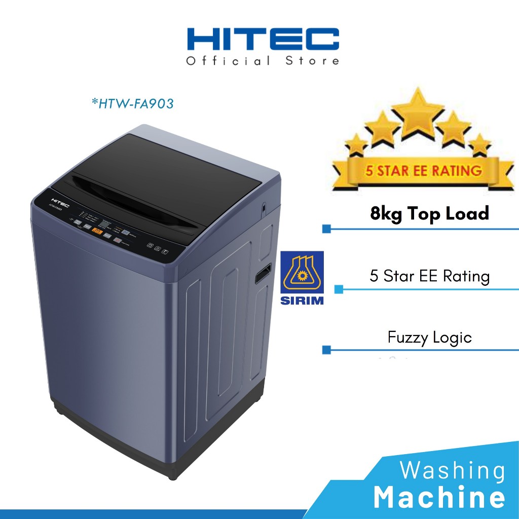 [FREE SHIPPING] HITEC Top Load Fully Auto Washing Machine (8kg) HTW ...