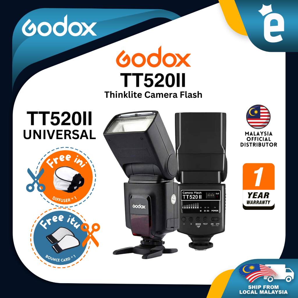 Godox TT520 II Flash with Build-in 433MHz Wireless Signal & Trigger for ...