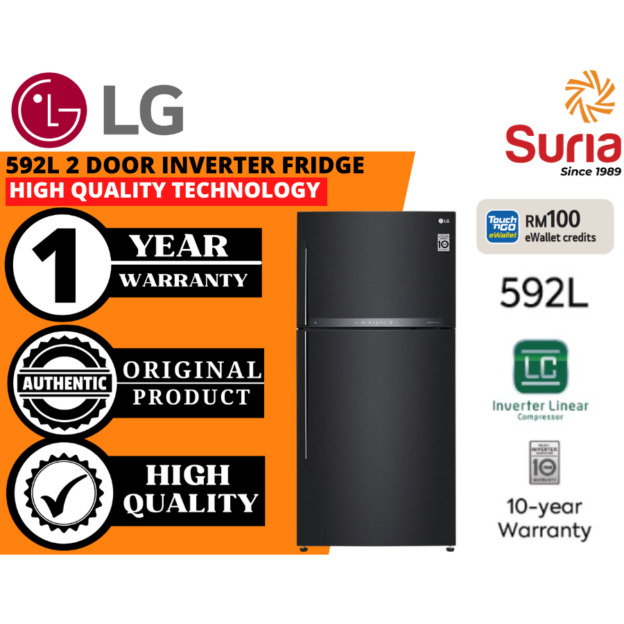 (Free Delivery Penang,Kedah & Perlis)LG 592L 2 Door Top Freezer Inverter Refrigerator 2 Pintu ...
