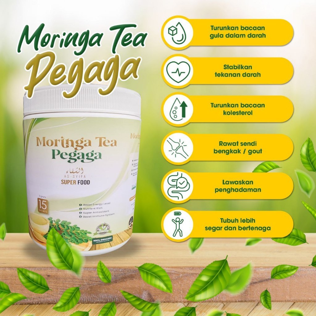 Readystock Tea Moringa Pegaga Original Superfood Moringa Tea Pegaga ...