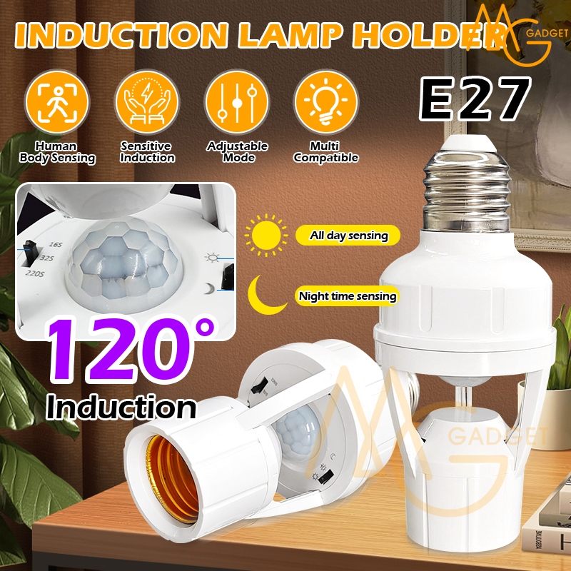 PIR Human Induction Motion Sensor LED Lamp Socket Base E27 LED Light ...