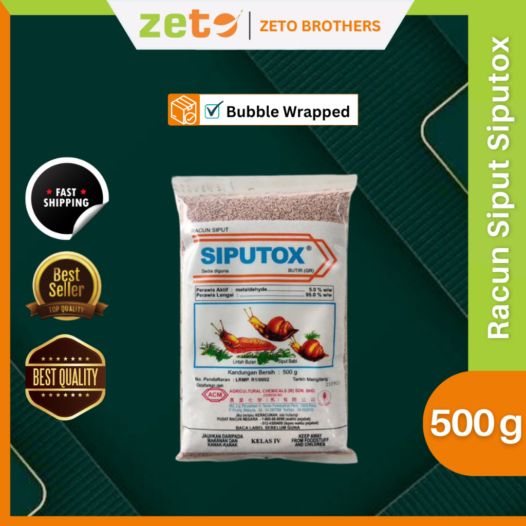 Racun Siput Siputox 500g Kawalan Siput Tanduk Rintik Kerang Padi Limau ...