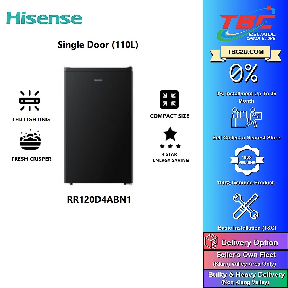 HISENSE 110L-205L SINGLE DOOR REFRIGERATOR | RR120D4ABN1 | RR239D4ABN ...