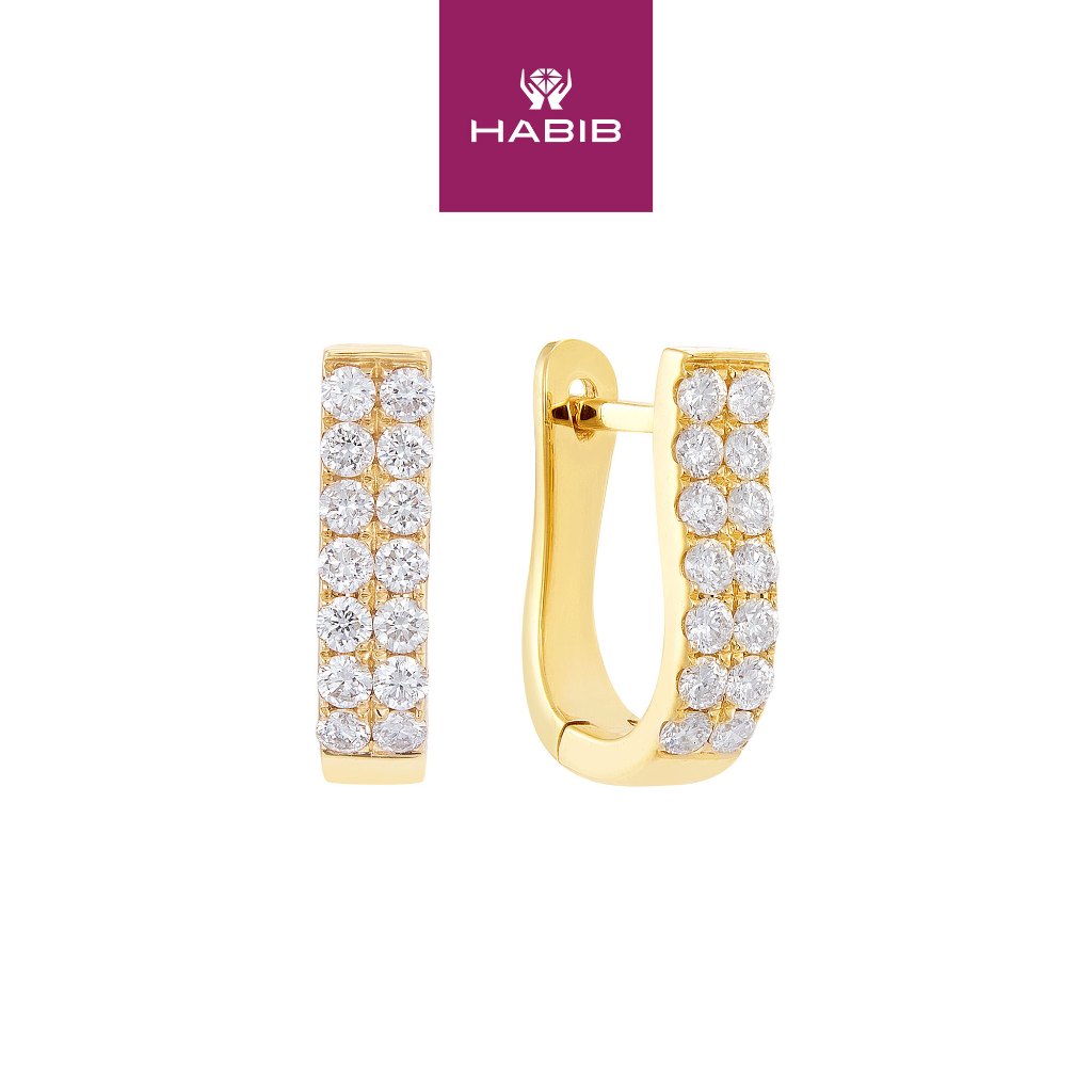 HABIB Double Row Hoop Diamond Earrings in 375/9K Yellow Gold 45530 ...
