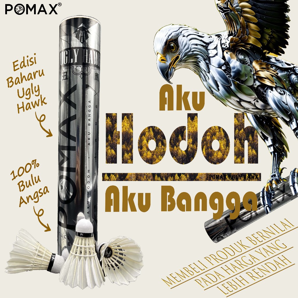 Bulu Tangkis Badminton Feather Shuttlecock Pomax Ugly Hawk (Shuttle ...