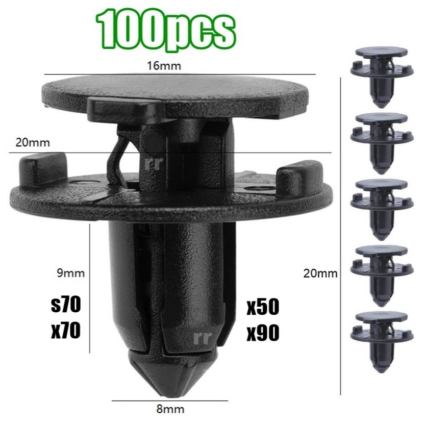 100pcs x70 Engine Bay Cover Bumper Clip x90 Klip Bumper Car Clip ...