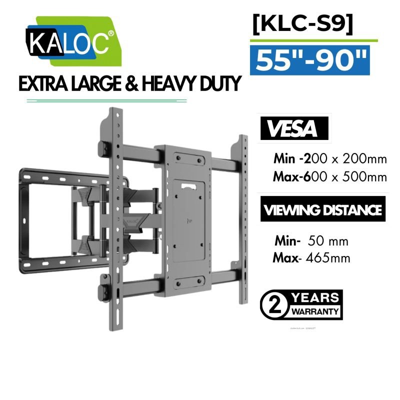 KALOC S9 Heavy Duty Big Load 55"-90" Full Motion Wall Mount Tv Bracket ...