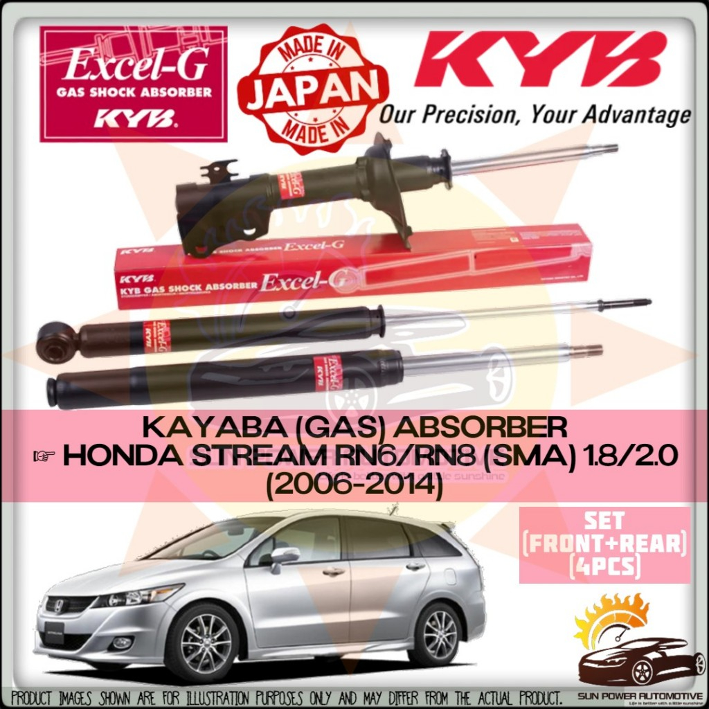 KAYABA KYB EXCEL G Honda Stream RN6 / RN8 SMA 1.8 2.0 Gas Shock Strut Absorber ( FRONT REAR SET ...