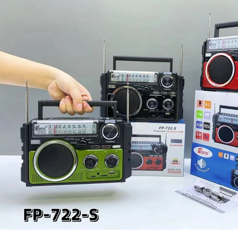 FEPE FP-722 Radio Bluetooth FM Radio, Portable, Speaker, Supported USB ...
