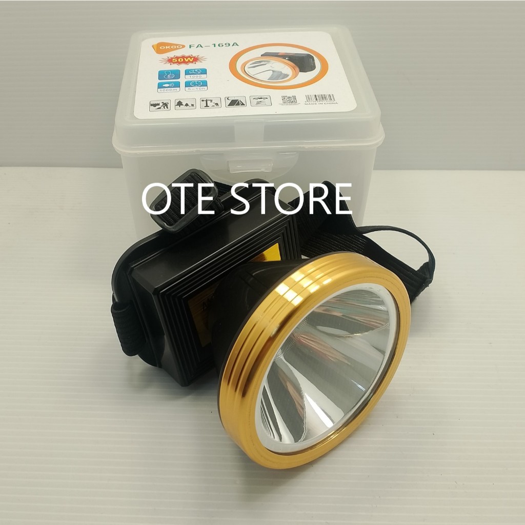 OKGO FA-169A 50W Long Distance LED Rechargeable Head Lamp (Daylight ...
