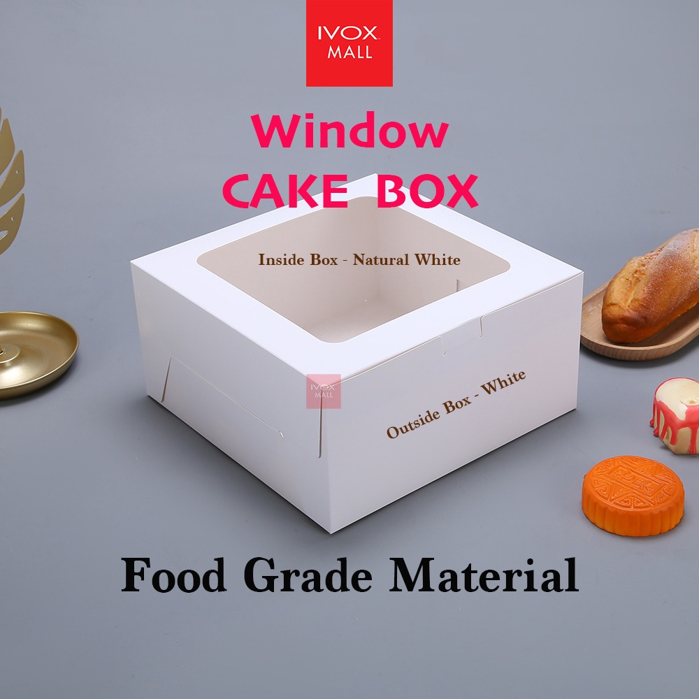 Food Grade Window Box Cak WHITE BOX / BAKING BOX | Shopee Malaysia