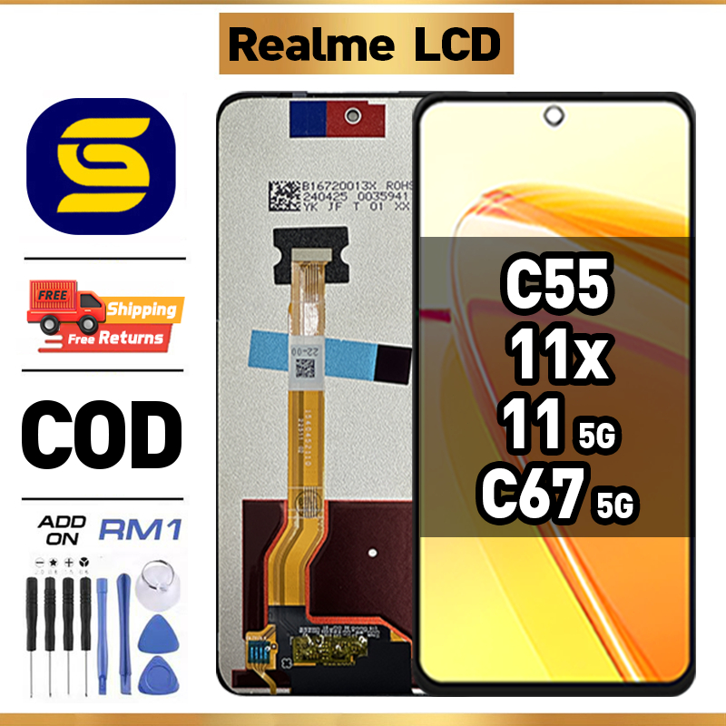 LCD REALME C55/ 11 5G/ 11x 5G/ C67 5G Compatible For Glass Original Touch Screen Digitizer ...