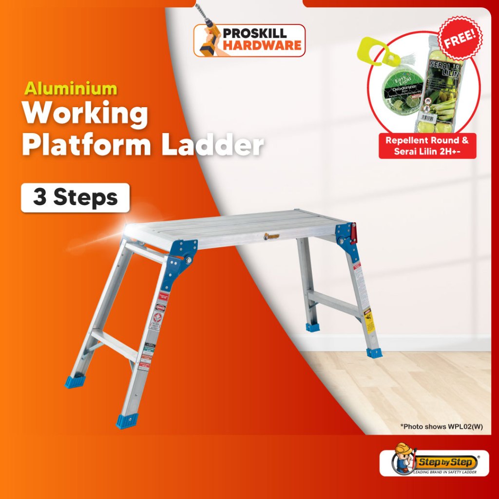 Aluminium Working Platform Ladder / StepByStep Heavy Duty Tangga Rumah ...