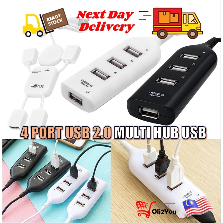 4Port High Speed USB Hub 2.0 Extension for Laptop Notebook PC | Shopee ...
