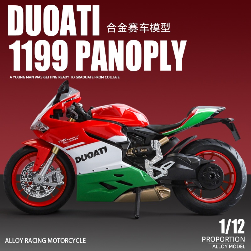 1:12 Scale Ducati 1199 Panoply Alloy Motorcycle Model Diecast Car Sound ...