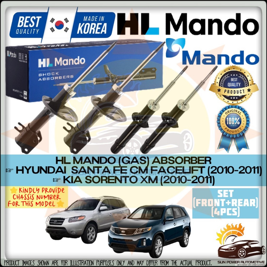 HL MANDO KOREA Hyundai Santafe SANTA FE CM / Kia Sorento XM Gas Shock ...